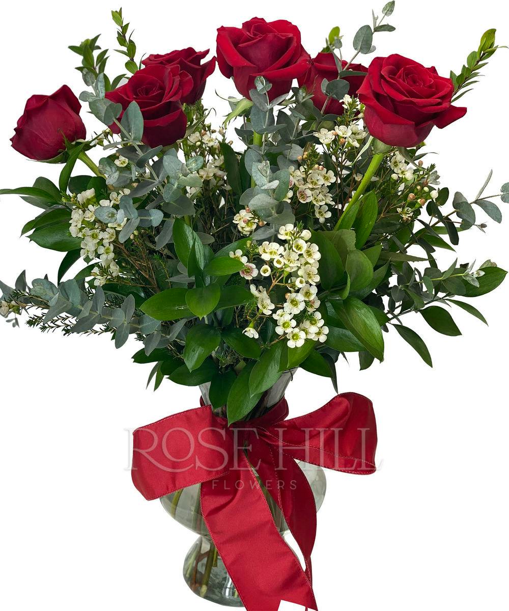 One Half Dozen Roses - Rose Hill Flowers