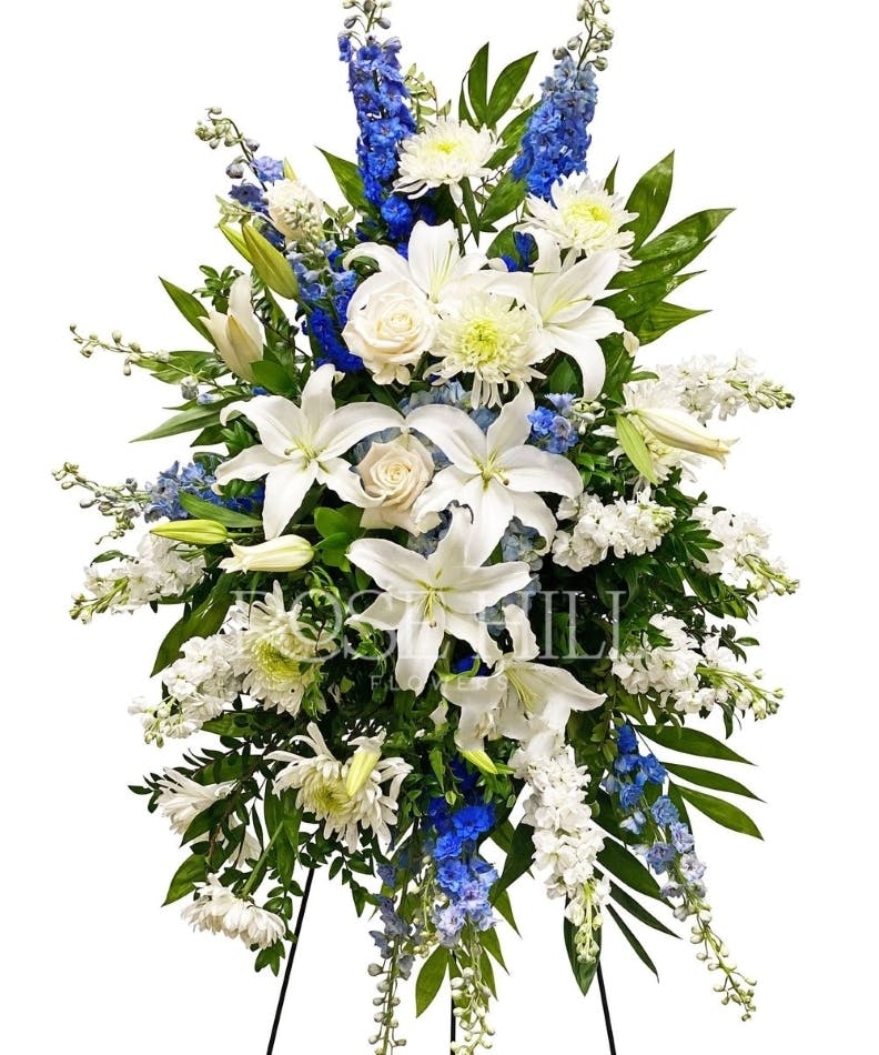 Blue & White Standing Spray - Rose Hill Florist | Nashville TN
